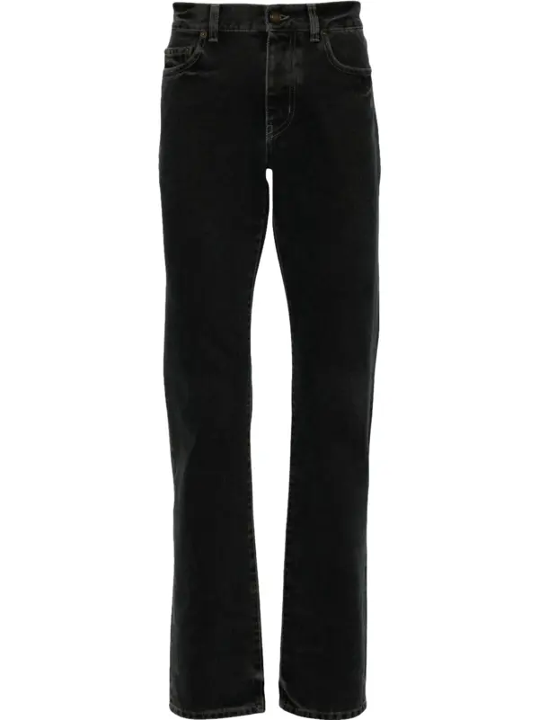 Saint Laurent Logo Button Jeans - Black
