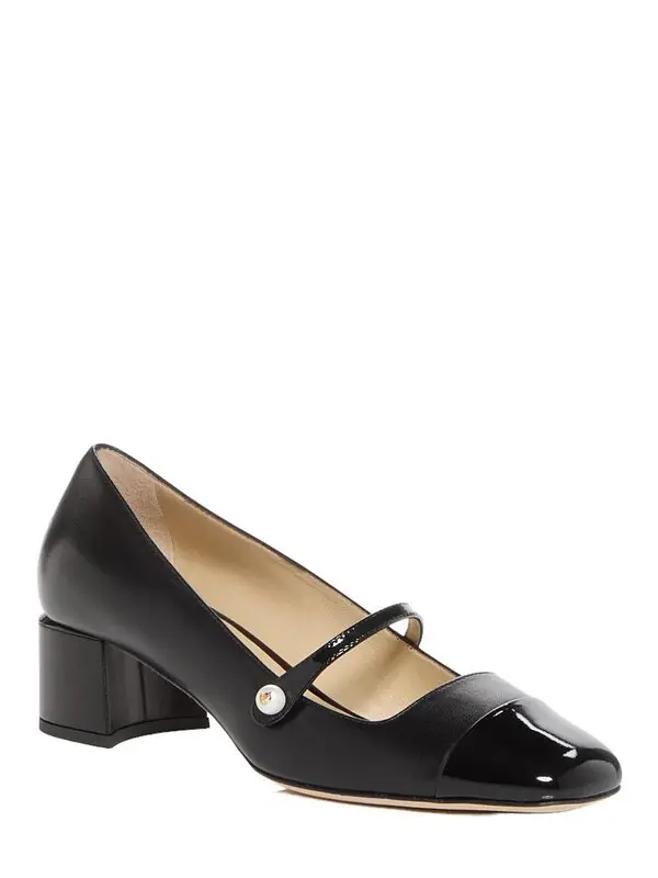 JIMMY CHOO Elisa 45 Block Heel Mary Jane Pumps - Black