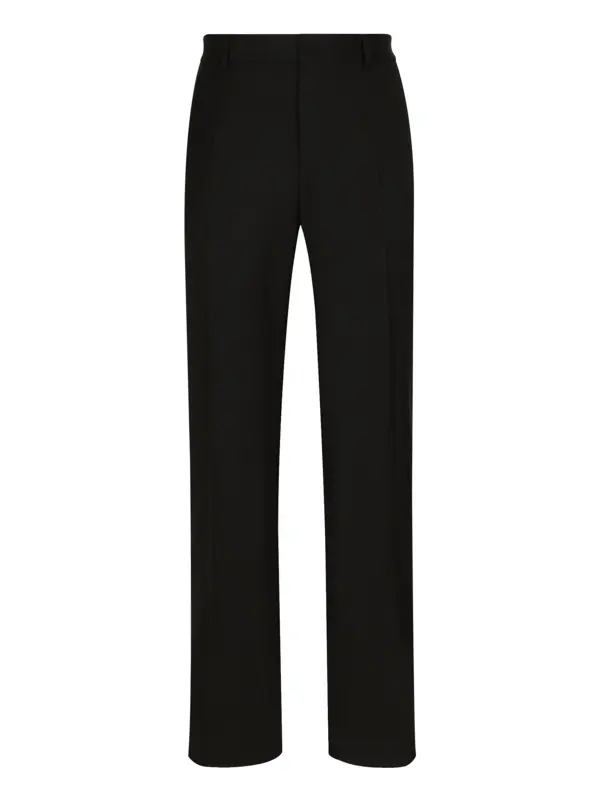 Dolce & Gabbana Straight-leg Stretch Wool Trousers - Black