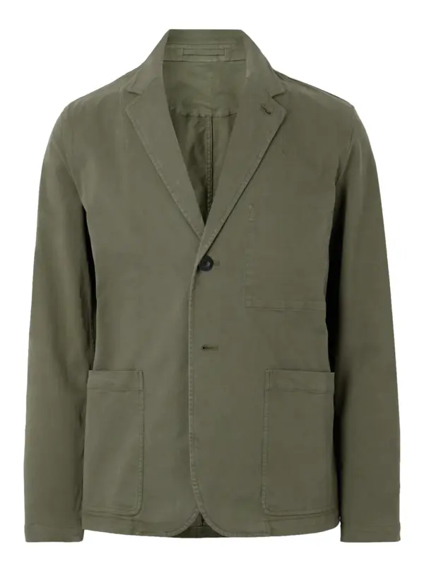 Mr P. Garment-dyed Cotton-blend Twill Blazer - Green