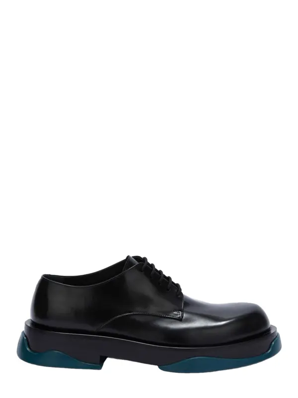 JIL SANDER Round-toe Leather Derby Shoes - Grey