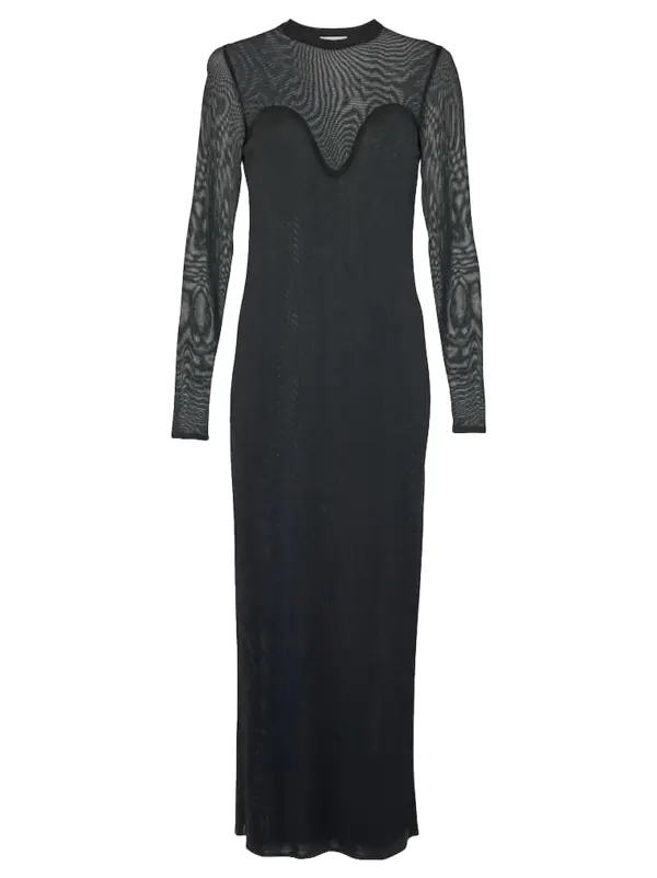 Nina Ricci Mesh Maxi Dress - Black