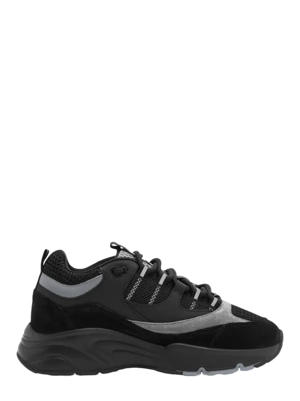 CLEENS Aero Runner Panelled Mesh Sneakers - Black Grey