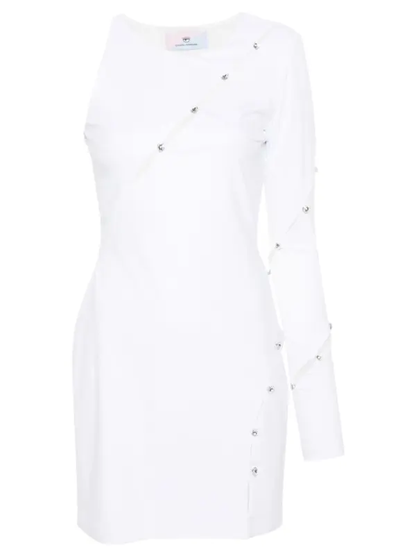 CHIARA FERRAGNI Gem-embellished Mini Dress - White