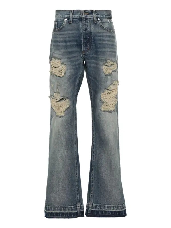 Rhude Beach Bum Mid-rise Flare Jeans - Blue