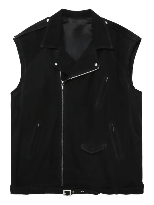 Rick Owens Leather Biker Vest - Black