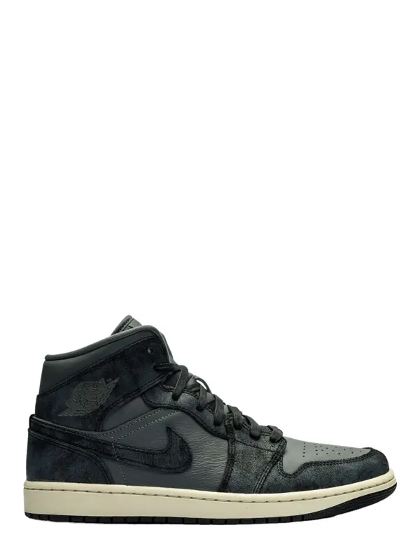 JORDAN Air 1 Mid Distressed Smoke Sneakers - Grey