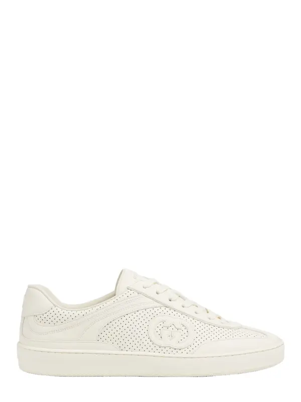 Gucci Leather Sneakers With Interlocking G - White