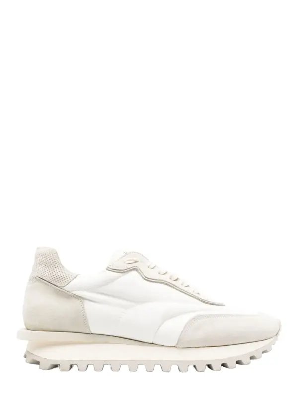 Eleventy Quilted Panelled Sneakers - White