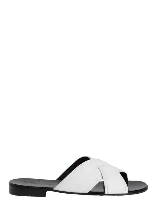 GIUSEPPE ZANOTTI Flavio Crossover-strap Slides - White