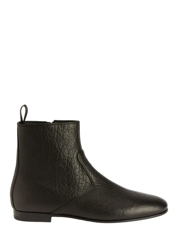 GIUSEPPE ZANOTTI Ron Leather Ankle Boots - Black
