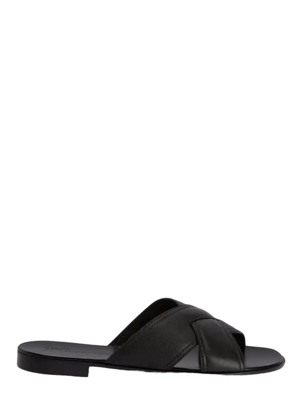 GIUSEPPE ZANOTTI Flavio Crossover Slides - Black