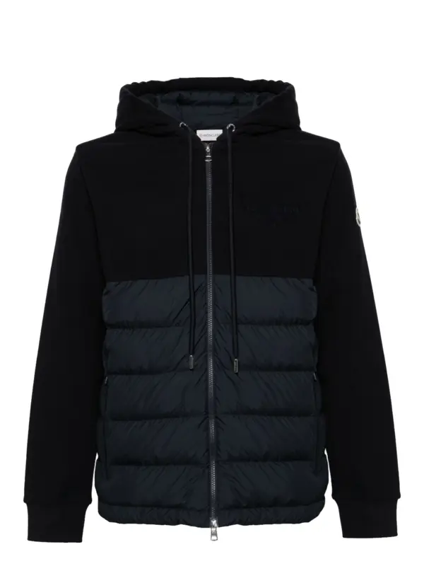Moncler Padded Panelled Hooded Jacket - Blue