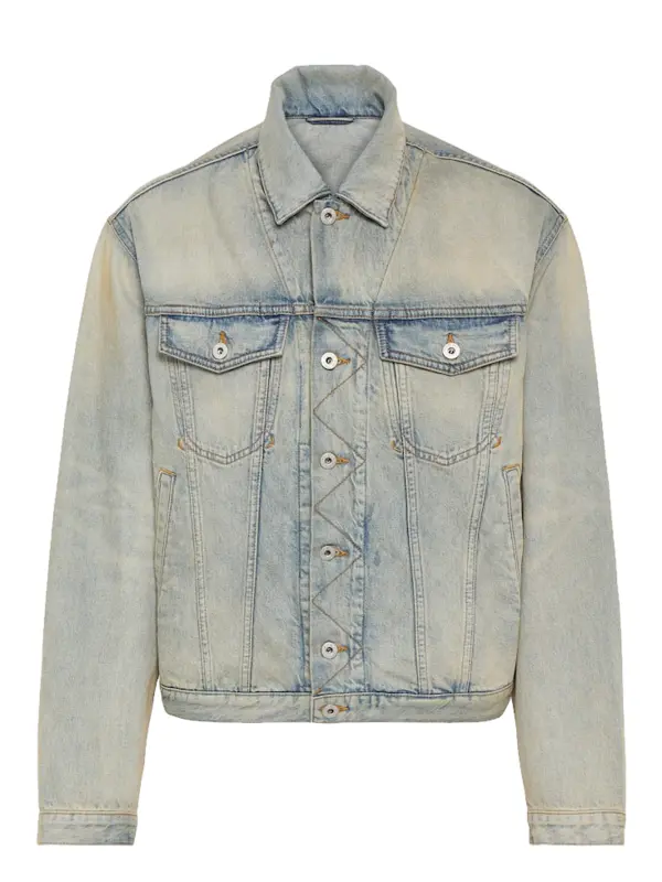 Kenzo Drawn Varsity Embroidered Denim Jacket - Blue