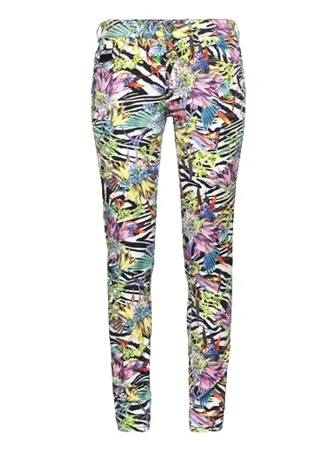 Just Cavalli Floral And Zebra Print Jeans - White