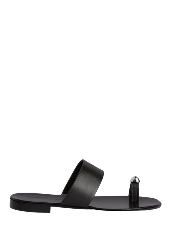 GIUSEPPE ZANOTTI Norbert Leather Slides - Black