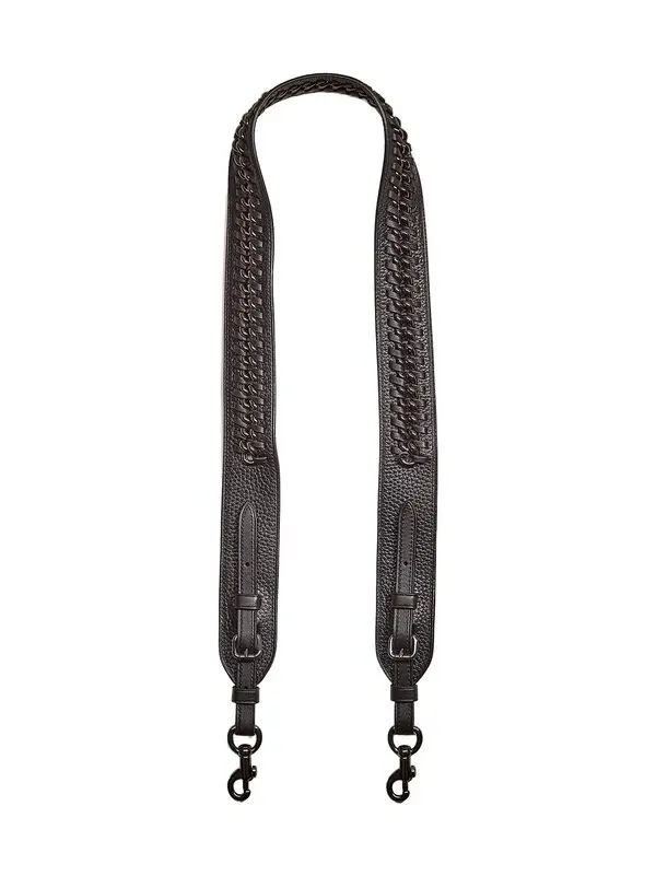 Coach Restored Strap With Chain Detail - Gunmetal/black