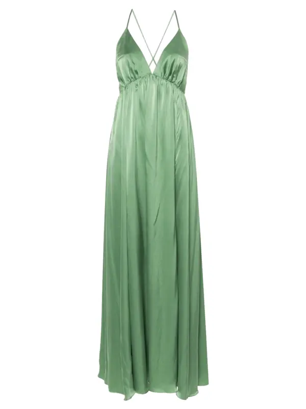 Zimmermann Silk-satin Maxi Dress - Green