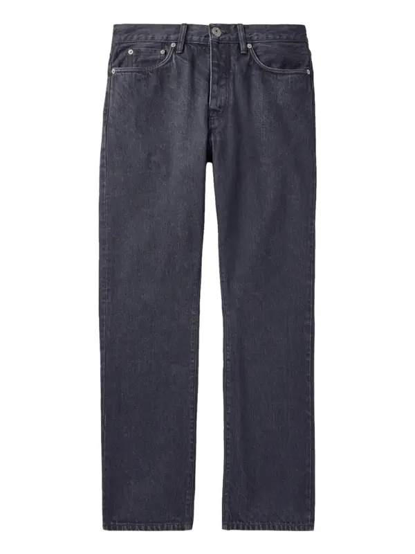 Mr P. Straight-leg Organic Selvedge Jeans - Black