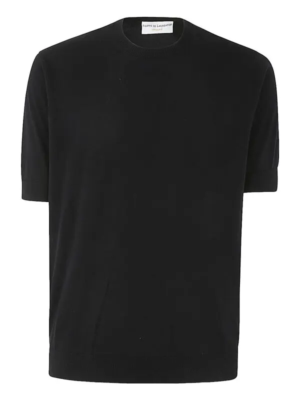 FILIPPO DE LAURENTIIS Short Sleeves Crew Neck Sweater - Blue