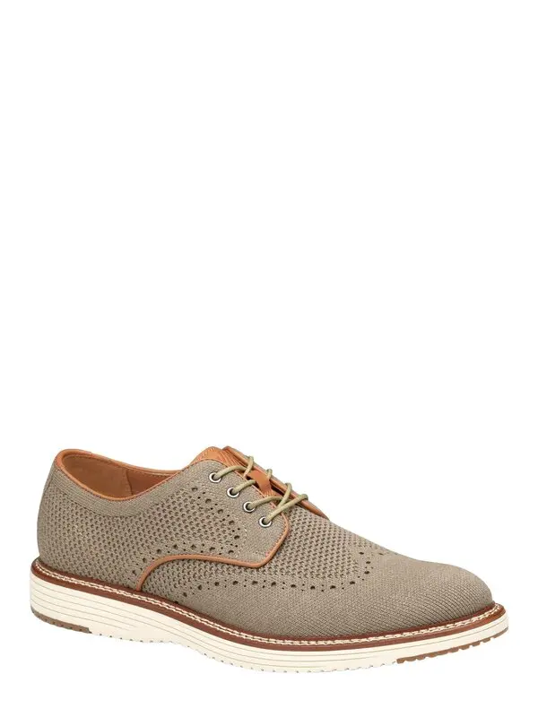Johnston & Murphy Upton Knit Wingtip Derby - Taupe Heathered Knit