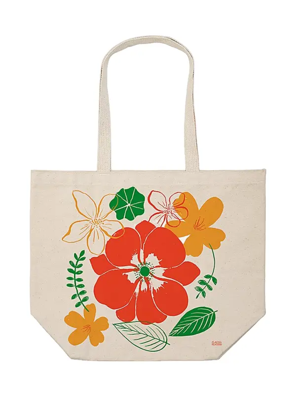 CLAUDIA PEARSON Mayflowers Market Tote - White