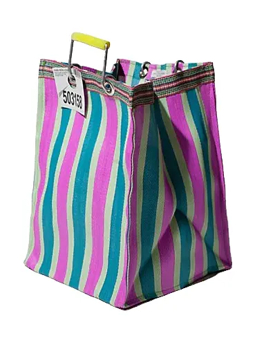 PUEBCO Recycled Rectangle Plastic Bag - Purple Motif