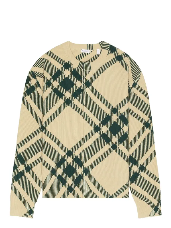 Burberry Check Pattern Cardigan Jacket - Flax