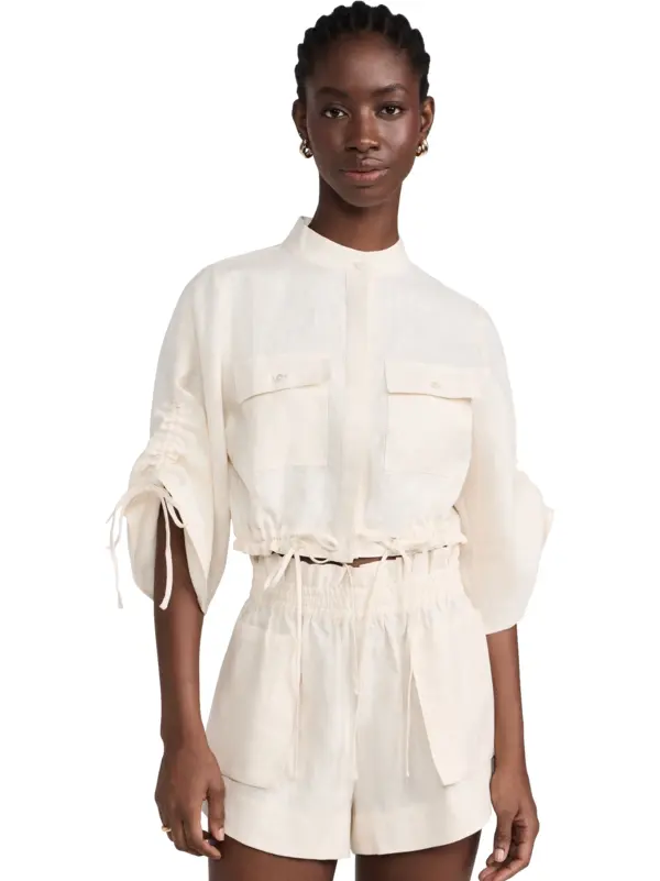 HEVRON Eva Top - Ivory