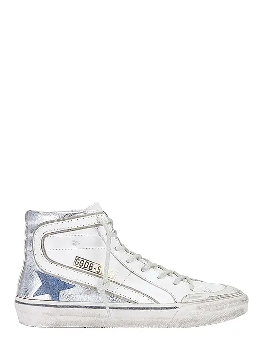Golden Goose Slide Penstar Sneakers - White  Silver  Light Blue  & Ice