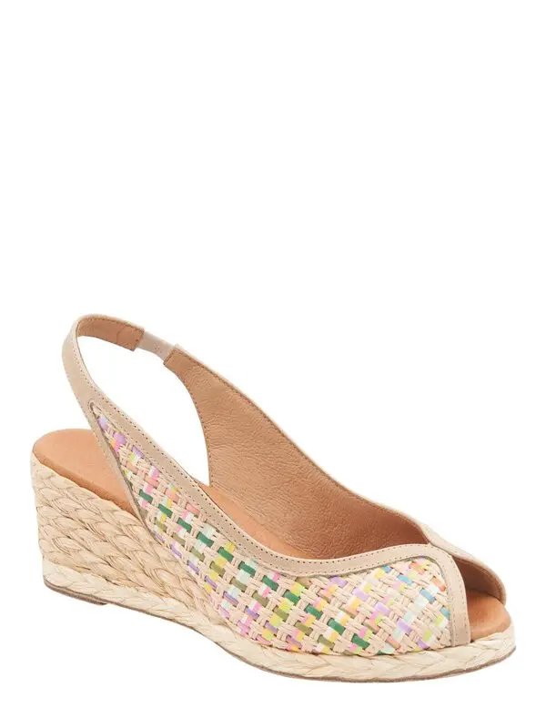 Andre Assous Audrey Espadrille Wedge Sandal - Natural Multi