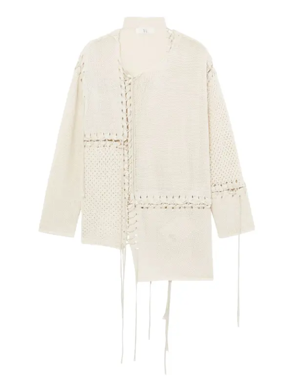 Y’s Panelled Asymmetric Jumper - Neutrals