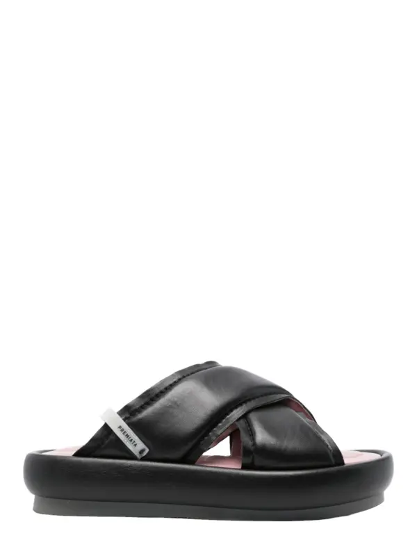 Premiata Padded Leather Slides - Black