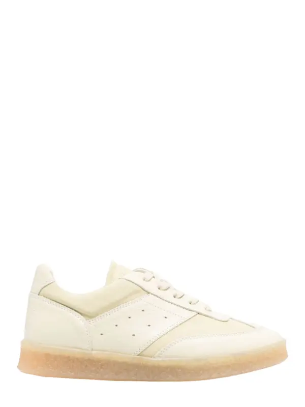 MAISON MARGIELA Numbers-patch Leather Sneakers - Neutrals