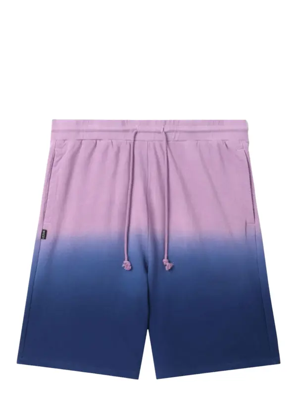Izzue Gradient-effect Cotton Track Shorts - Blue