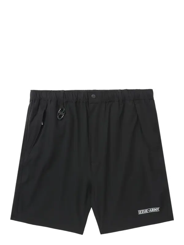 Izzue Mid-rise Straight-leg Shorts - Black