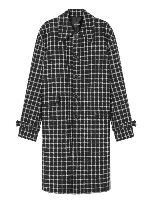 Versace Checked Single-breasted Blazer - Black