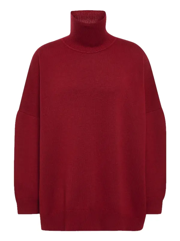 THE ROW Vinicius Cashmere Turtleneck Sweater - Burgundy