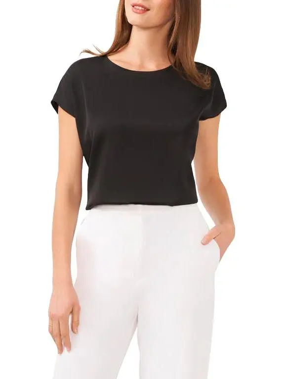 Halogen Dolman Sleeve Jewel Neck Top - Rich Black