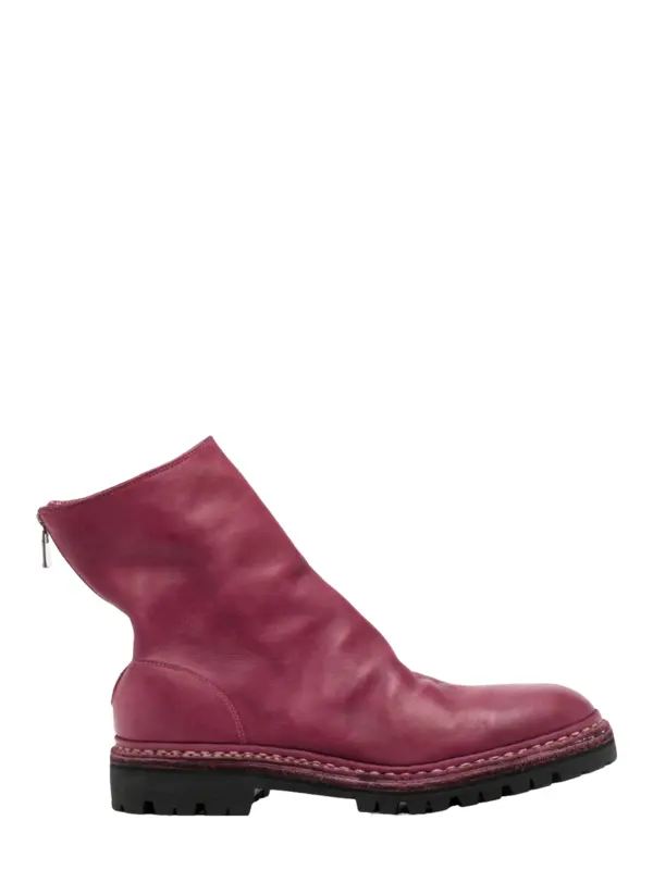 Guidi Zip-fastened Leather Boots - Pink