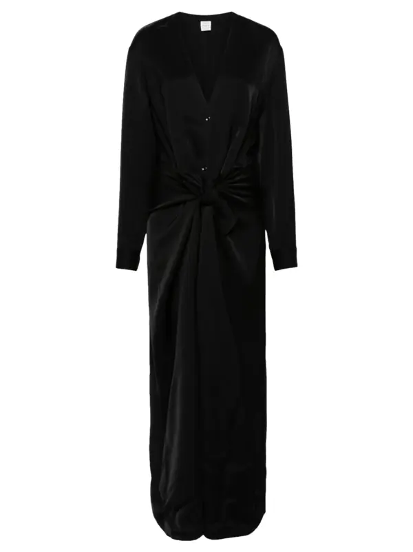 TOTÊME Knot-detail Satin Dress - Black