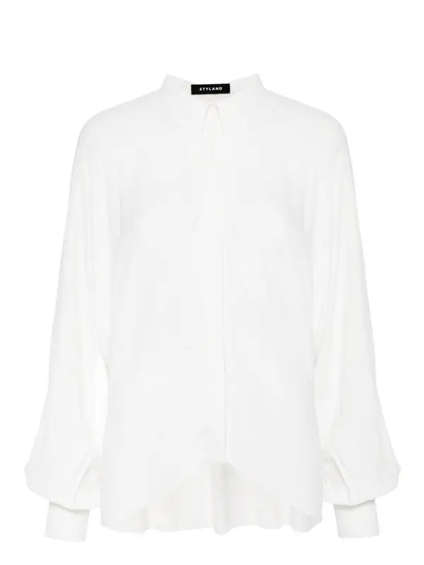 STYLAND Batwing-style Crepe Shirt - White
