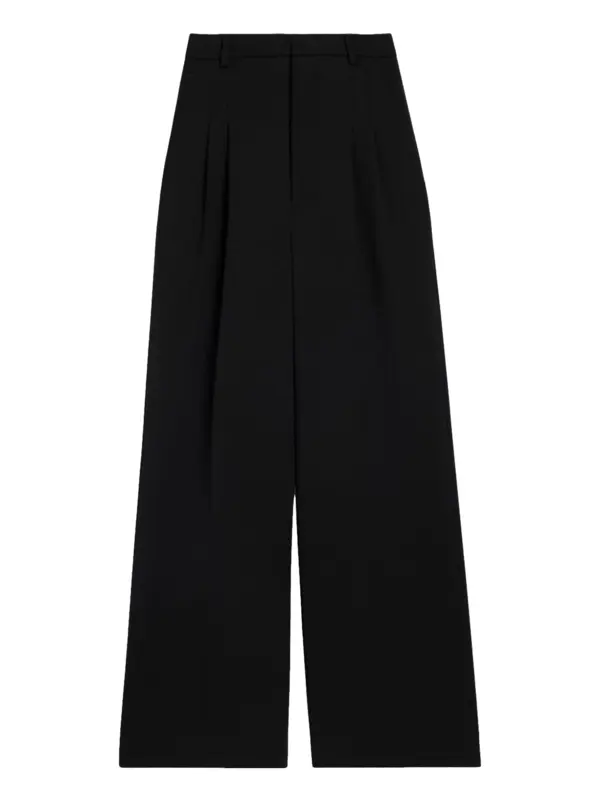 Ami Wide-leg Tailored Wool Trousers - Black