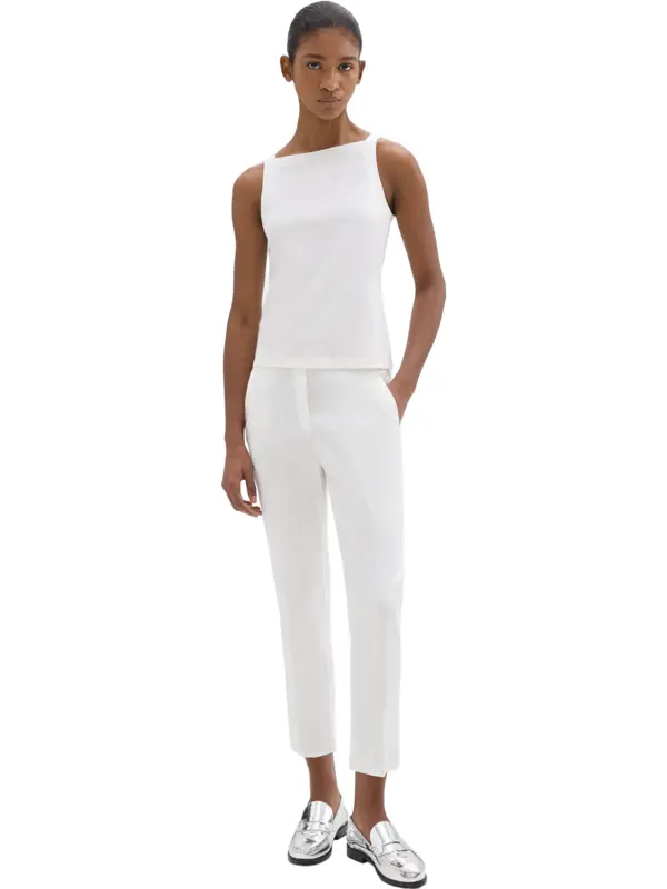 Theory Treeca Good Linen Pull-on Pant - White