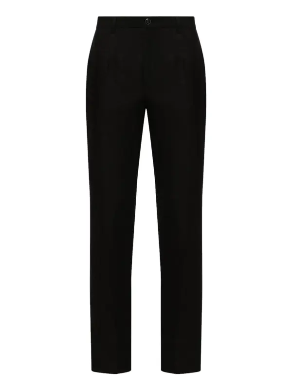 Dolce & Gabbana Tailored Linen Trousers - Black