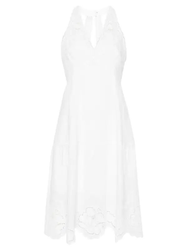 TWINSET Guipure-detail Midi Dress - White