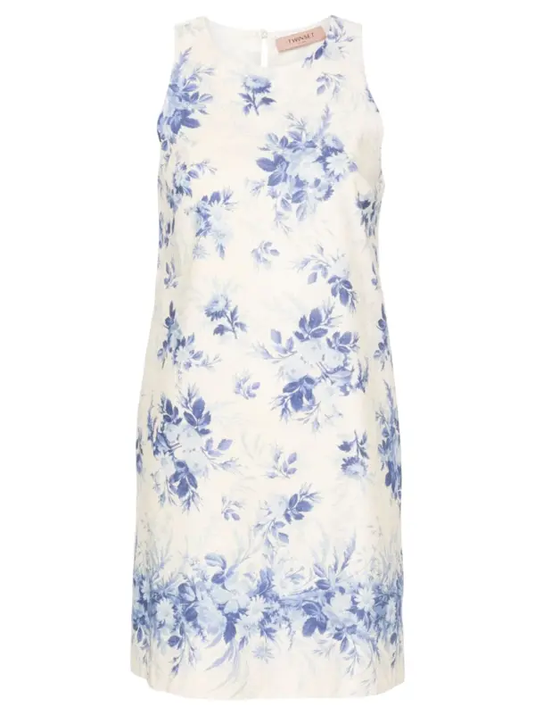 TWINSET Floral-print Mini Dress - Neutrals