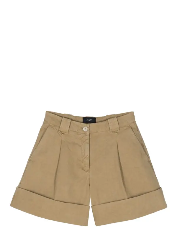 FAY Turn-up Hem Shorts - Neutrals