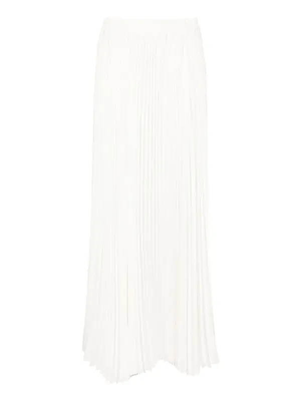 STYLAND High-waist Pleated Midi Skirt - White