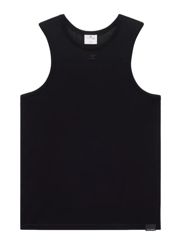 COURREGES Mesh Tank Top - Black